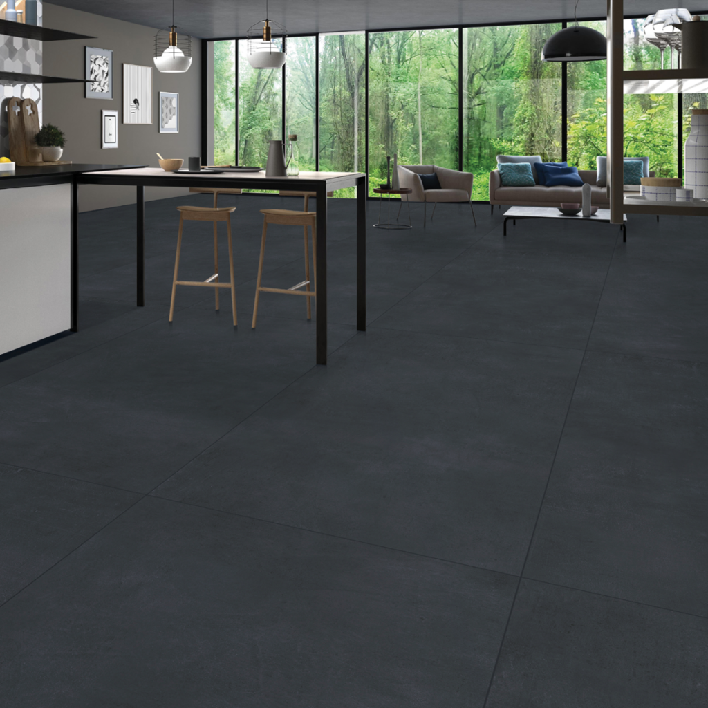 Porcelanico Beton Nero Mate 60x120cm Rubicer